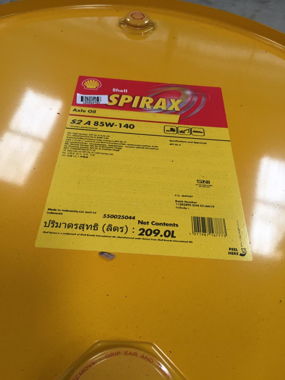 Shell Spirax S2 A 85W - 140 209 L (1 Drum) - Sejahtera Oil ...